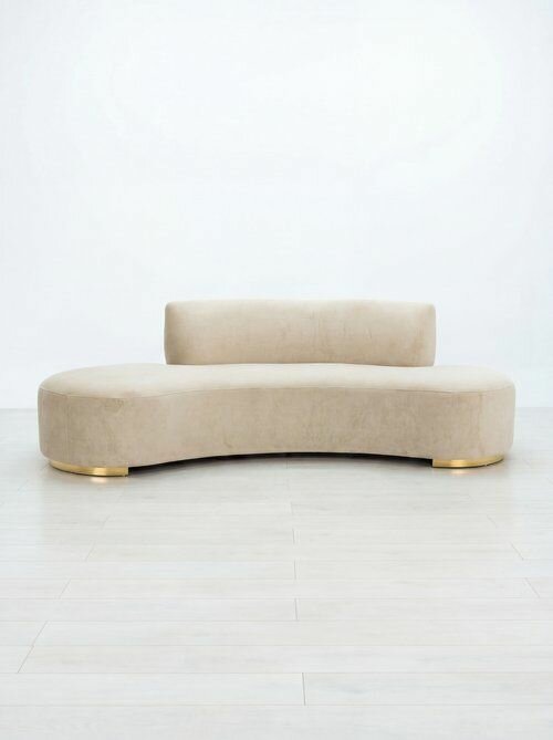 Радиусный диван Bali Длина 240 см бежевый велюр