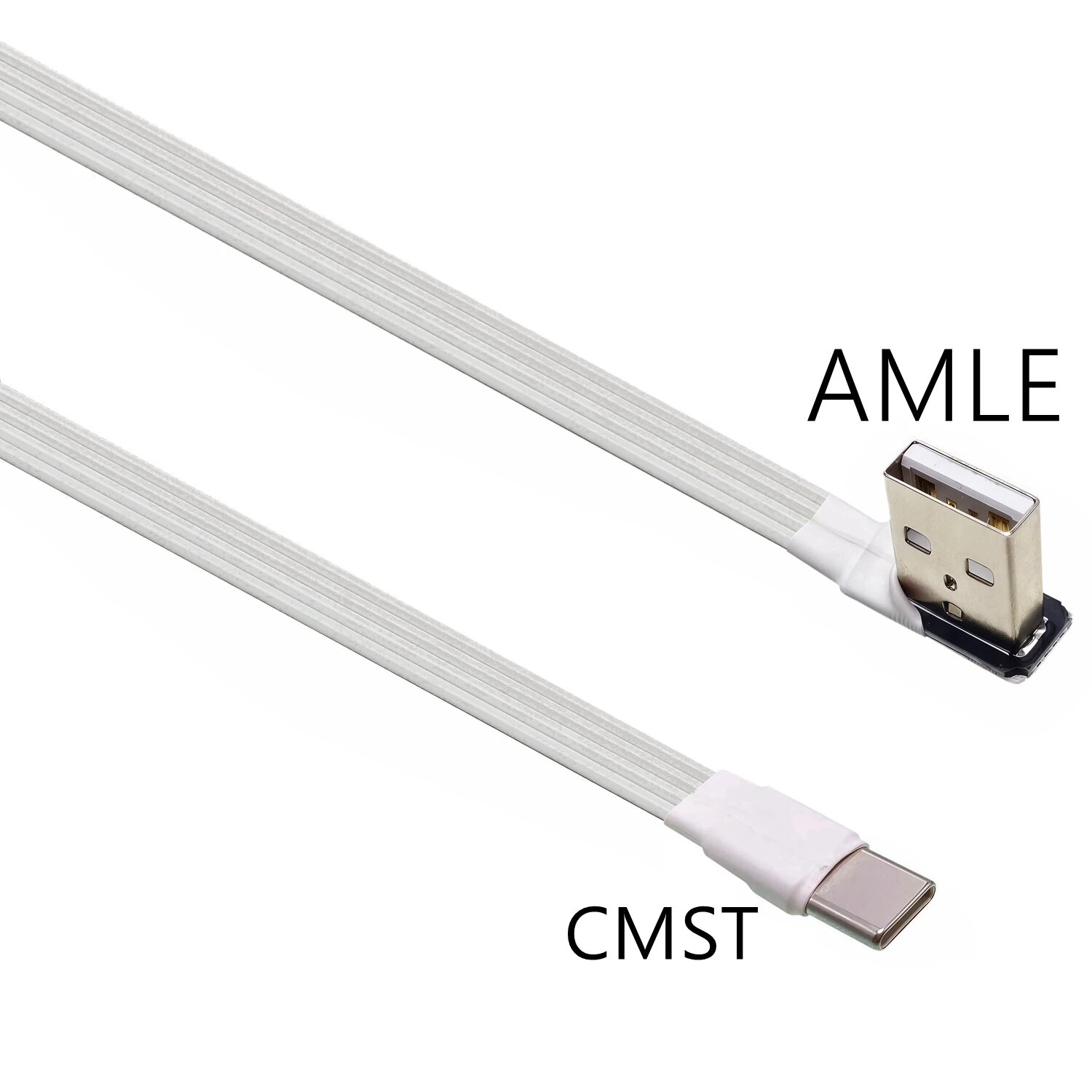 Плоский кабель USB Type-C 2M, белый AMLE-CMST
