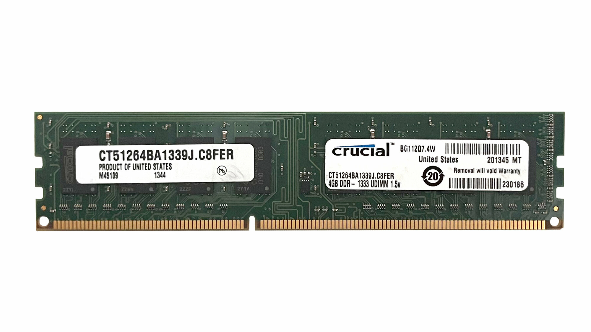 Оперативная память Crucial DDR3 4GB 1333MHz 1.5V UDIMM для ПК