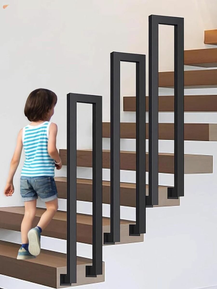 Черные Напольные Перила в дом ограждение для лестницы - 120cm Высота