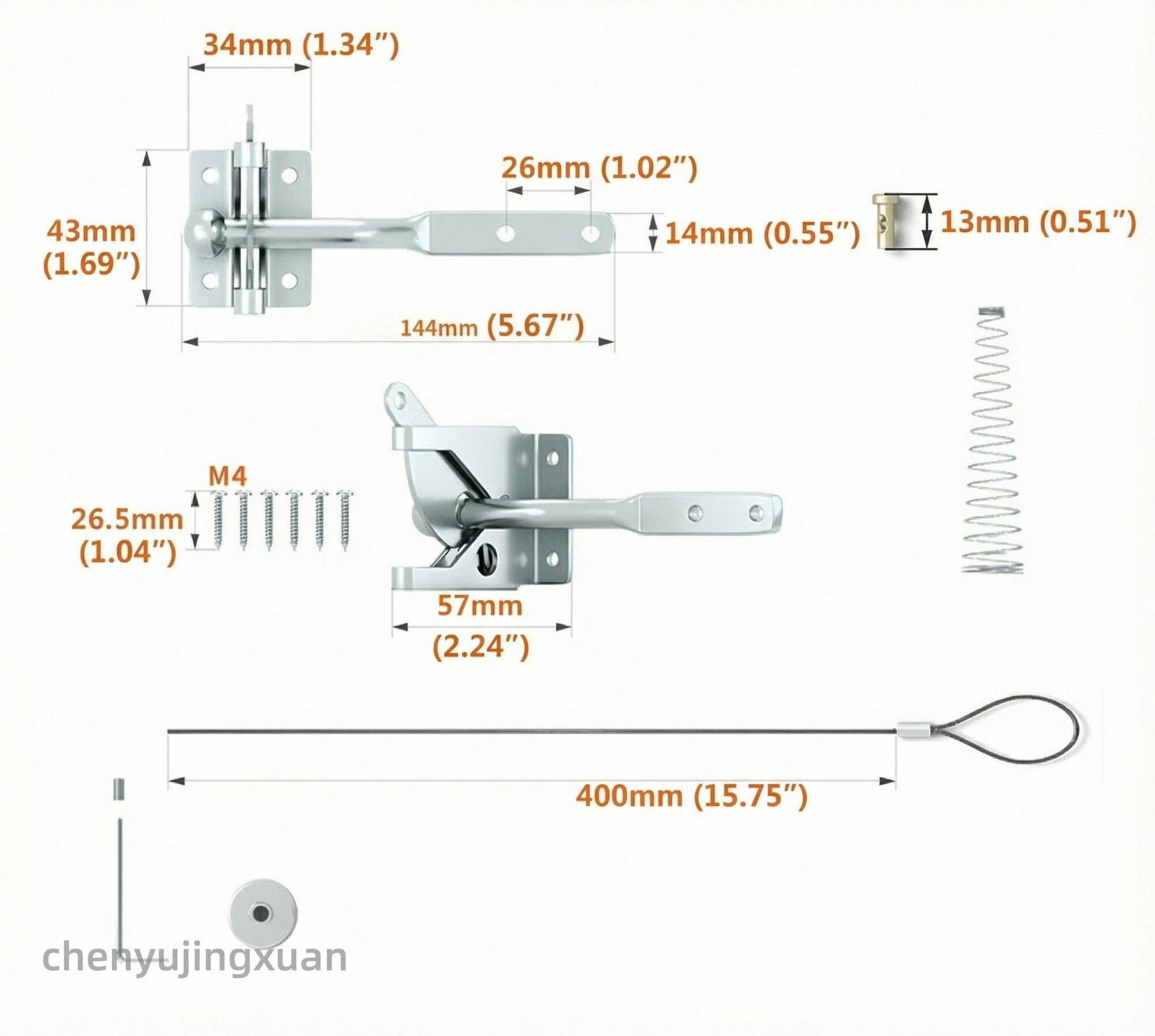 Задвижка для ворот, калитки и дверей, черный накладной засов из углеродистой стали для забора, дачи, сада, огорода, теплицы, фермы и двора, щеколда и шпингалет