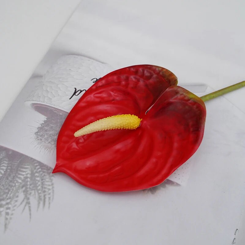 Искусственные цветы антуриум из шелка Красный, 1PC, red