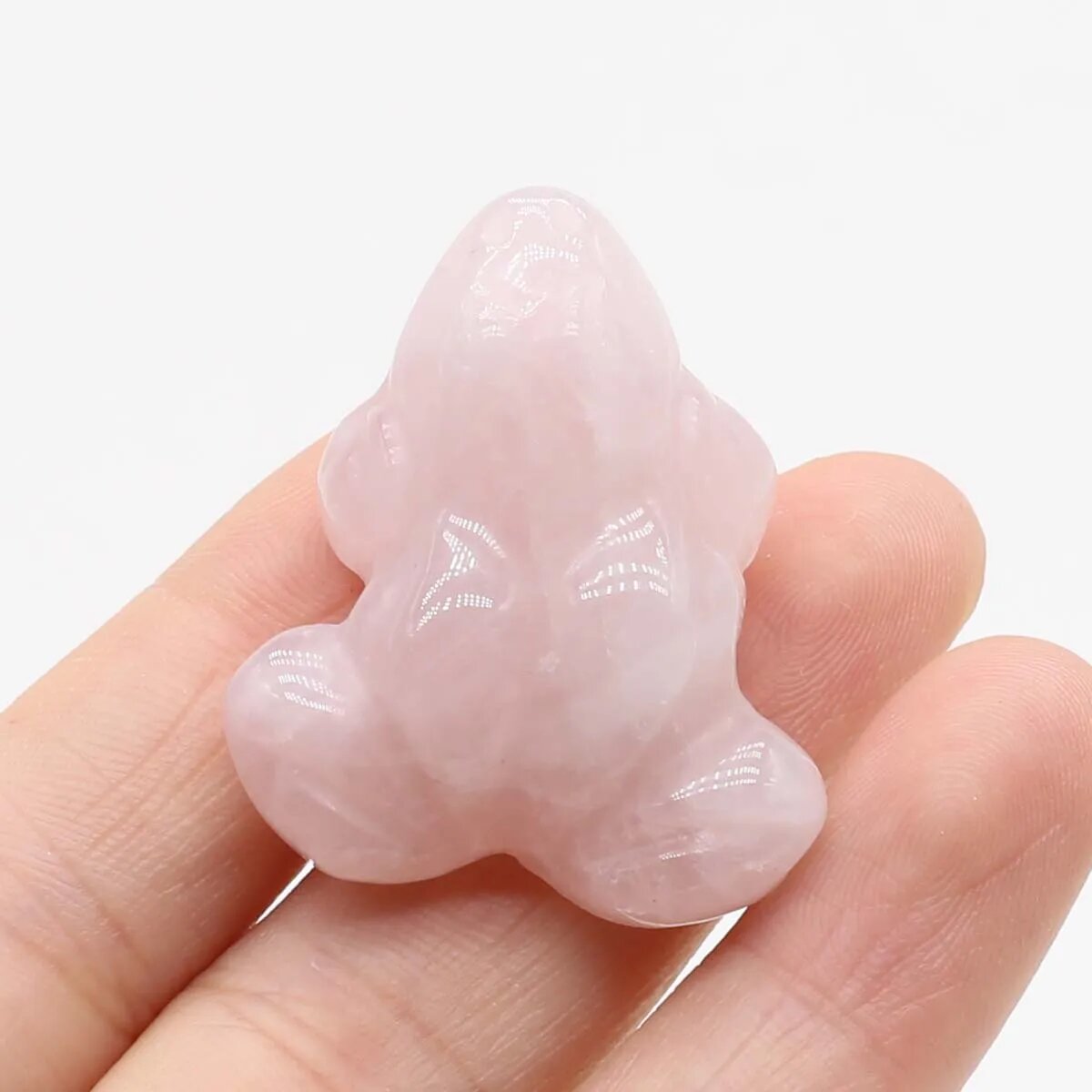 Лягушка из камня Розовый, Rose Quartz