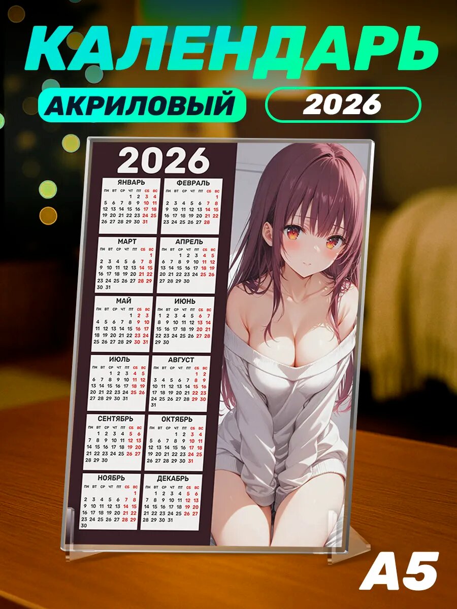 Календарь 2026 настольный Аниме девушка