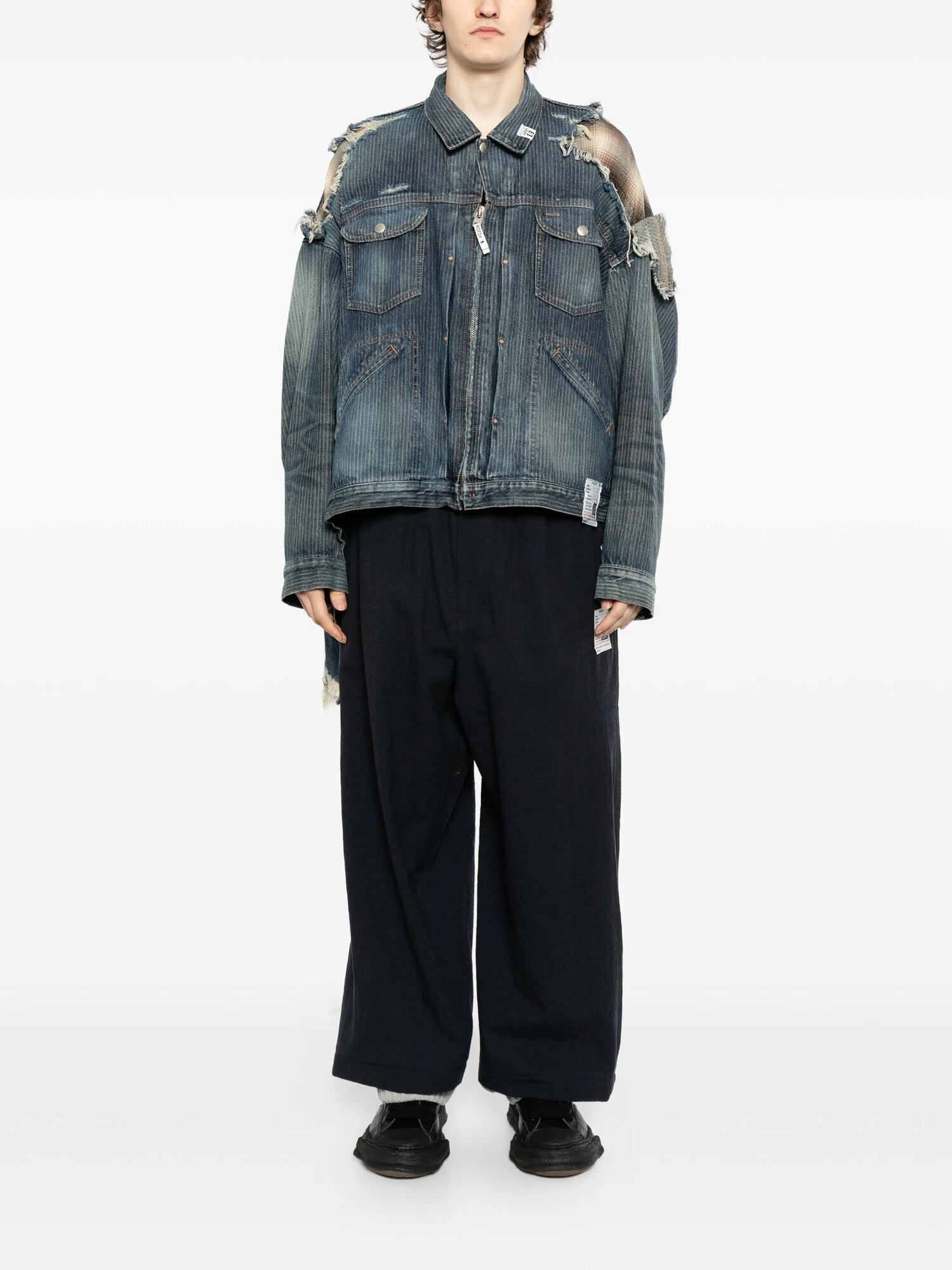 Куртка MAISON MIHARA YASUHIRO Check shirt layered jacket, размер 50, синий — фото 1