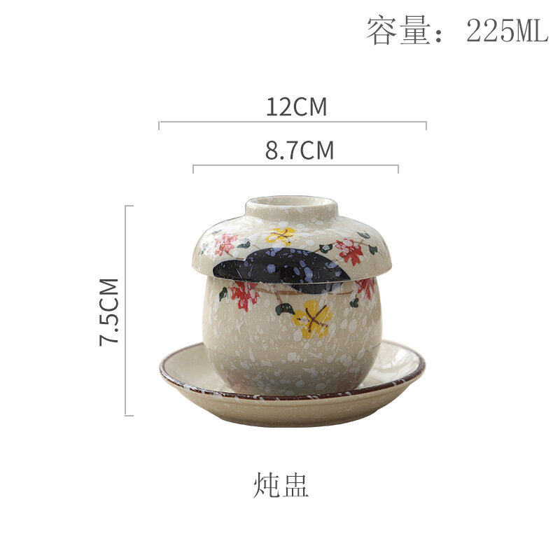 Японская и корейская керамическая посуда, кастрюля для приготовления лечебных блюд и добавок, десертная чашка, водонепроницаемая пароварка для птичьих гнезд с крышкой, специально предназначенная для приготовления яиц на пару.