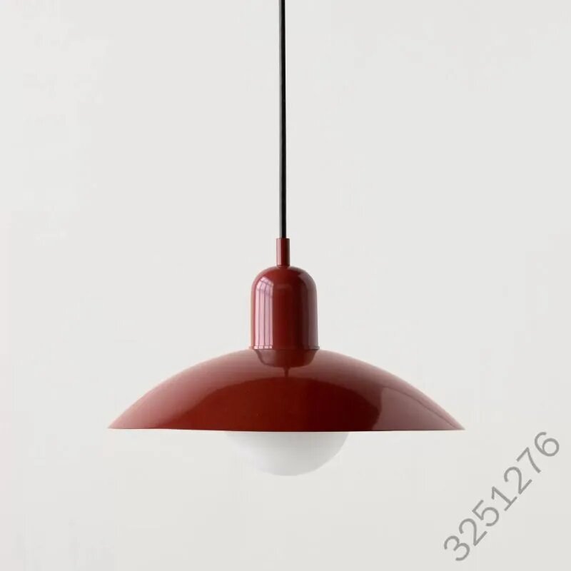 Люстра подвесная красная для гостиной E27 60 Вт металлическая