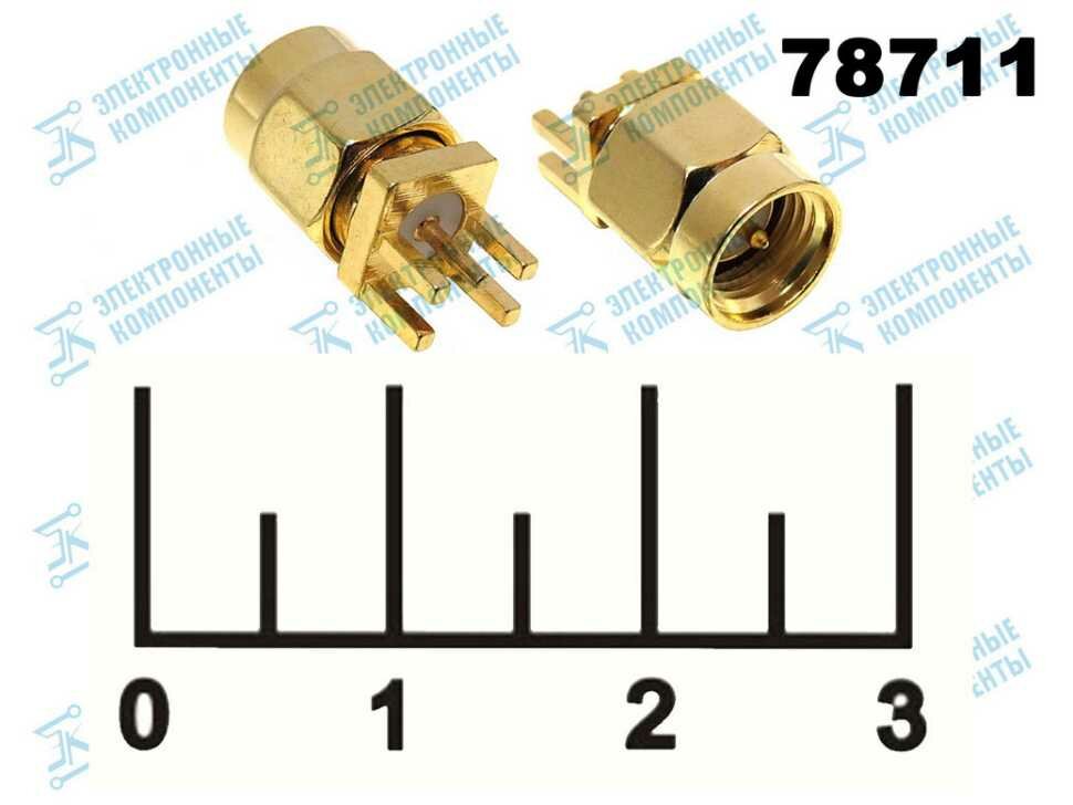 Разъем SMA штекер на плату gold (SMA-3401)