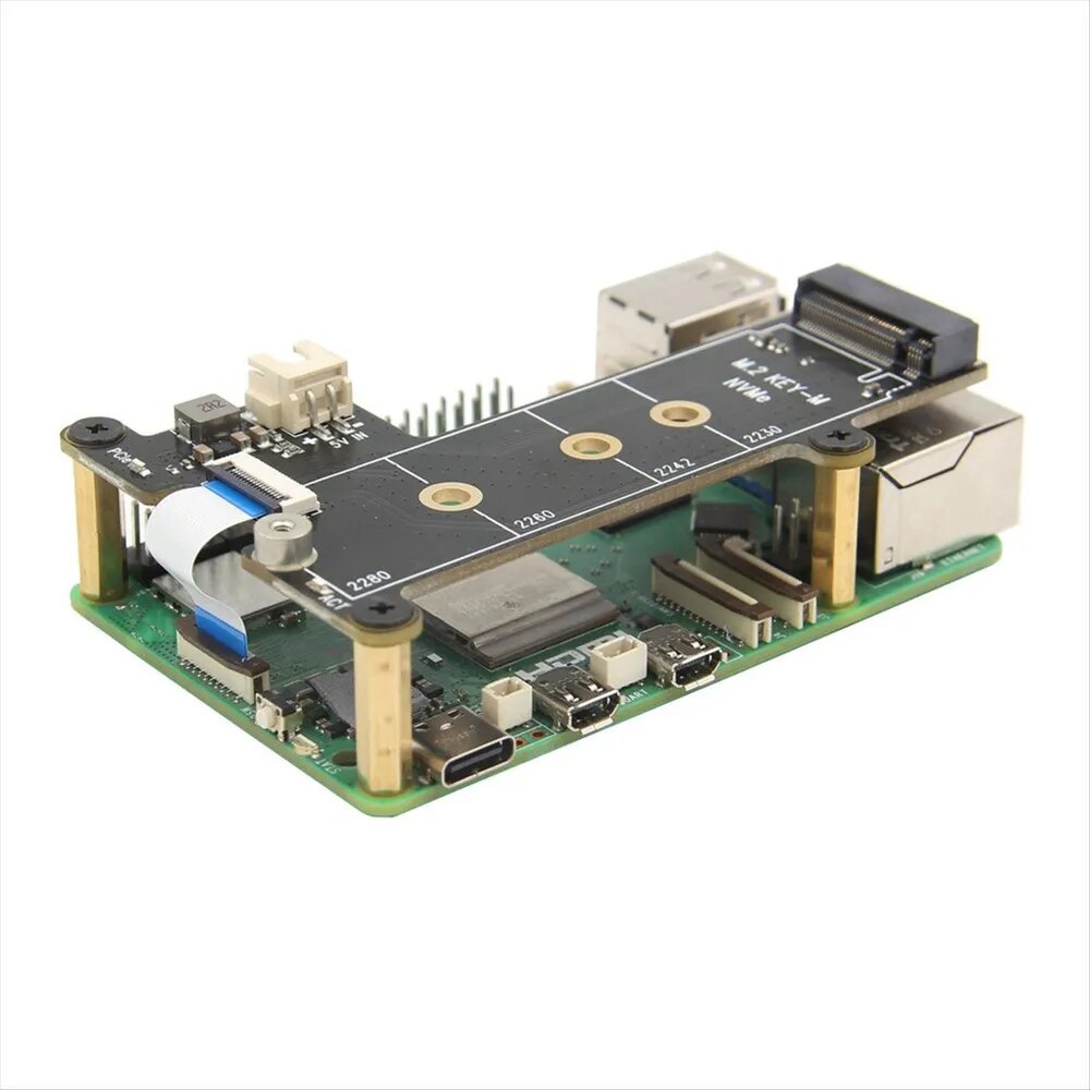 Периферийная плата X1001 M.2 NVMe SSD Shield PCIe для Raspberry Pi 5