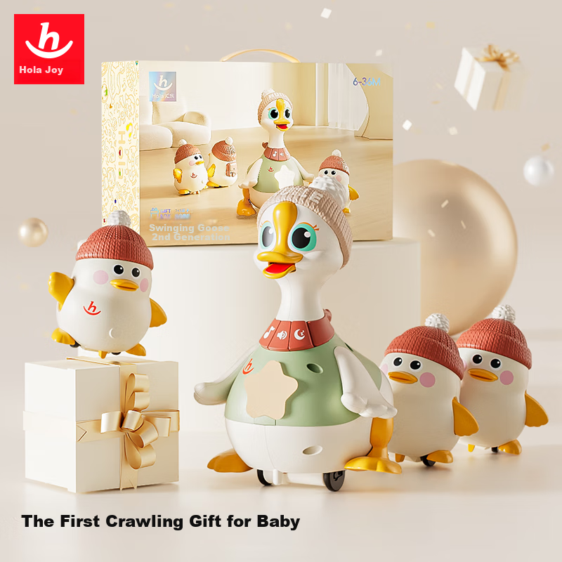 HUILE TOYS Набор игрушек Свинг Гусь 1+3 для тренировки ползания и поднятия головы 12-18 месяцев Цвет：Ограниченная