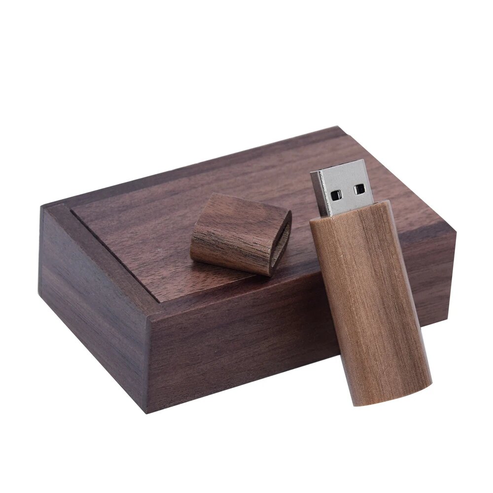 KAWEIDA usb 2.0 деревянный флешка 32/64 ГБ 8 ГБ, Walnut wood with box