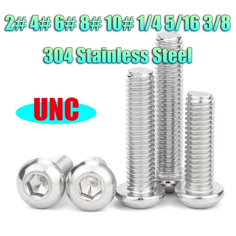 Болты UNC из нержавеющей стали 304 с шестигранной головкой 5I16-18x1-1I2(5pcs)