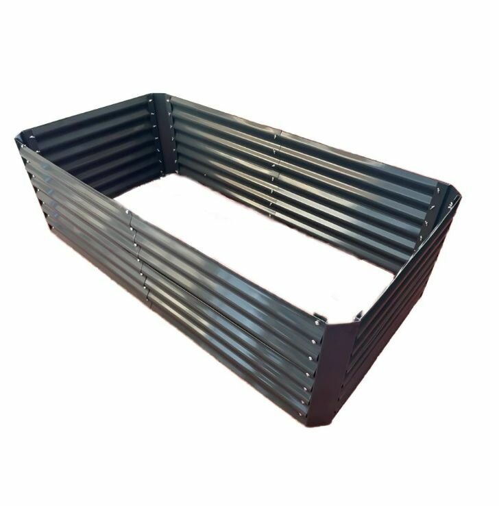 Грядка садовая 180х90х56 см высокая металлическая графит