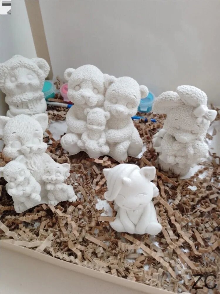 Набор для рисования росписи 5 фигурок из гипса для детей от 3 лет