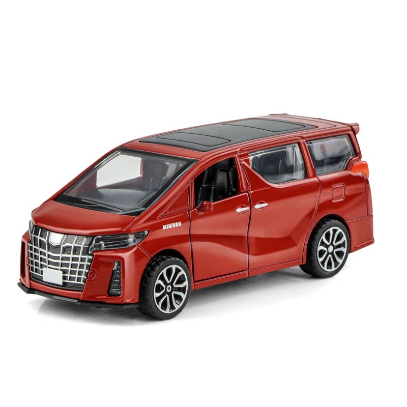 Красная модель автомобиля с звуком и светом, сплав, MPV, пульт управления для детей, подарок на день рождения, размер
