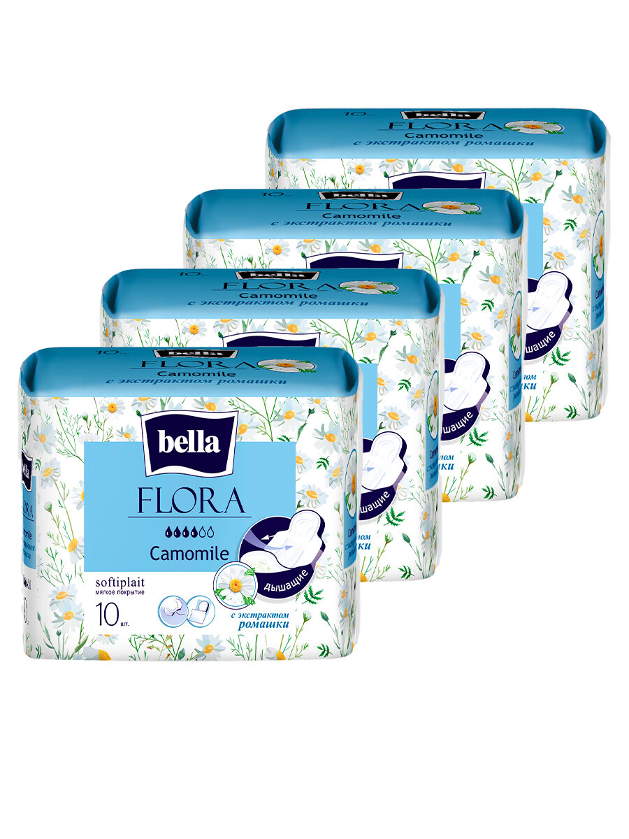 Bella Прокладки женские Camomile 4х10шт 4 капли
