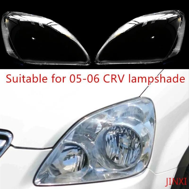 Стекло фары для Honda CR-V (2005-2006) комплект 2 шт. прозрачные