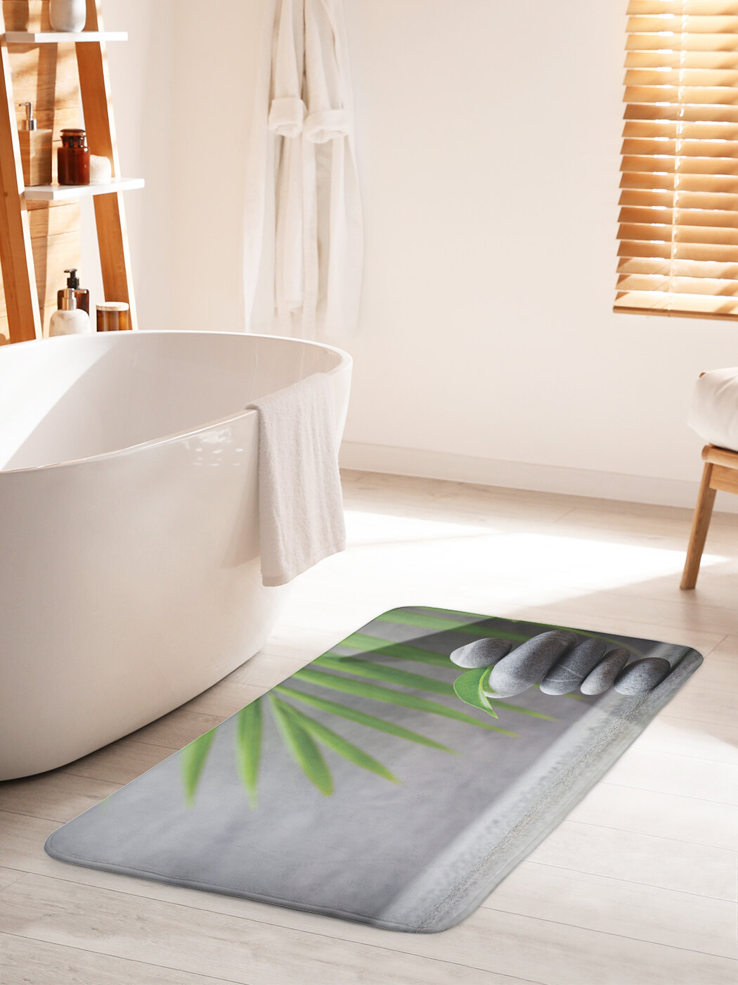 Коврик для ванной комнаты и туалета противоскользящий "Балансир камней" 60х100 см, JoyArty