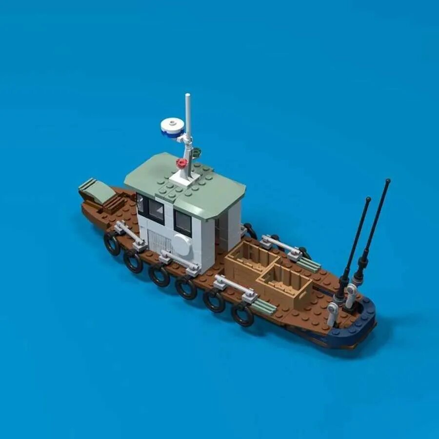 MOC конструктор рыбацкая лодка из пластика для детей 14+ - MOC строительные блоки