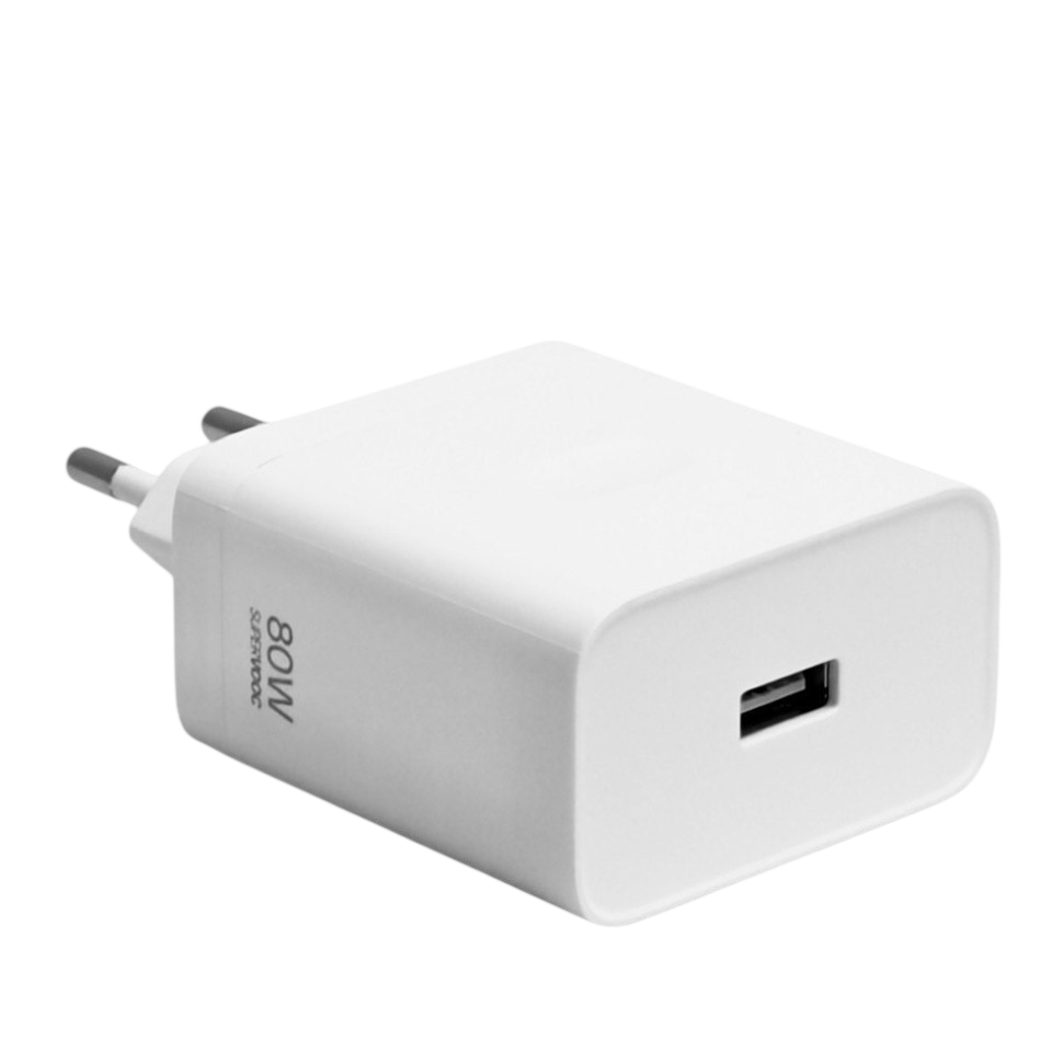 СЗУ Realme SUPERVOOC 80W Power Adapter, поддержка QC3.0, 1USB-A, White