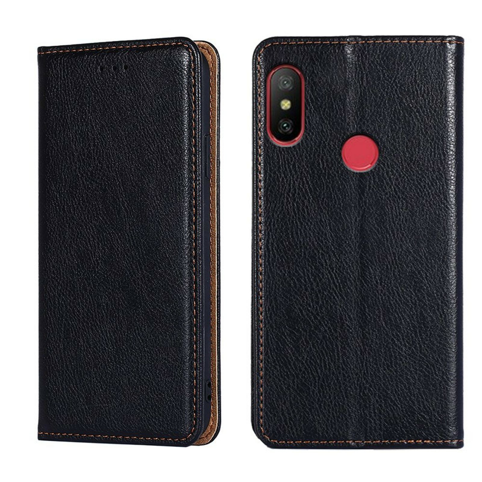 Чехол-книжка MyPads для Xiaomi Redmi Note 6 Pro черный защитный и функциональный аксессуар