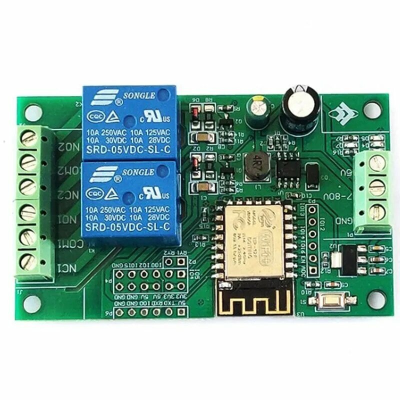 (F P N I) Esp8266 Esp-12F Wi-Fi релейный модуль 2-канальный 5V/8-80V сетевой переключатель совместим с Ide Smart Remote Control