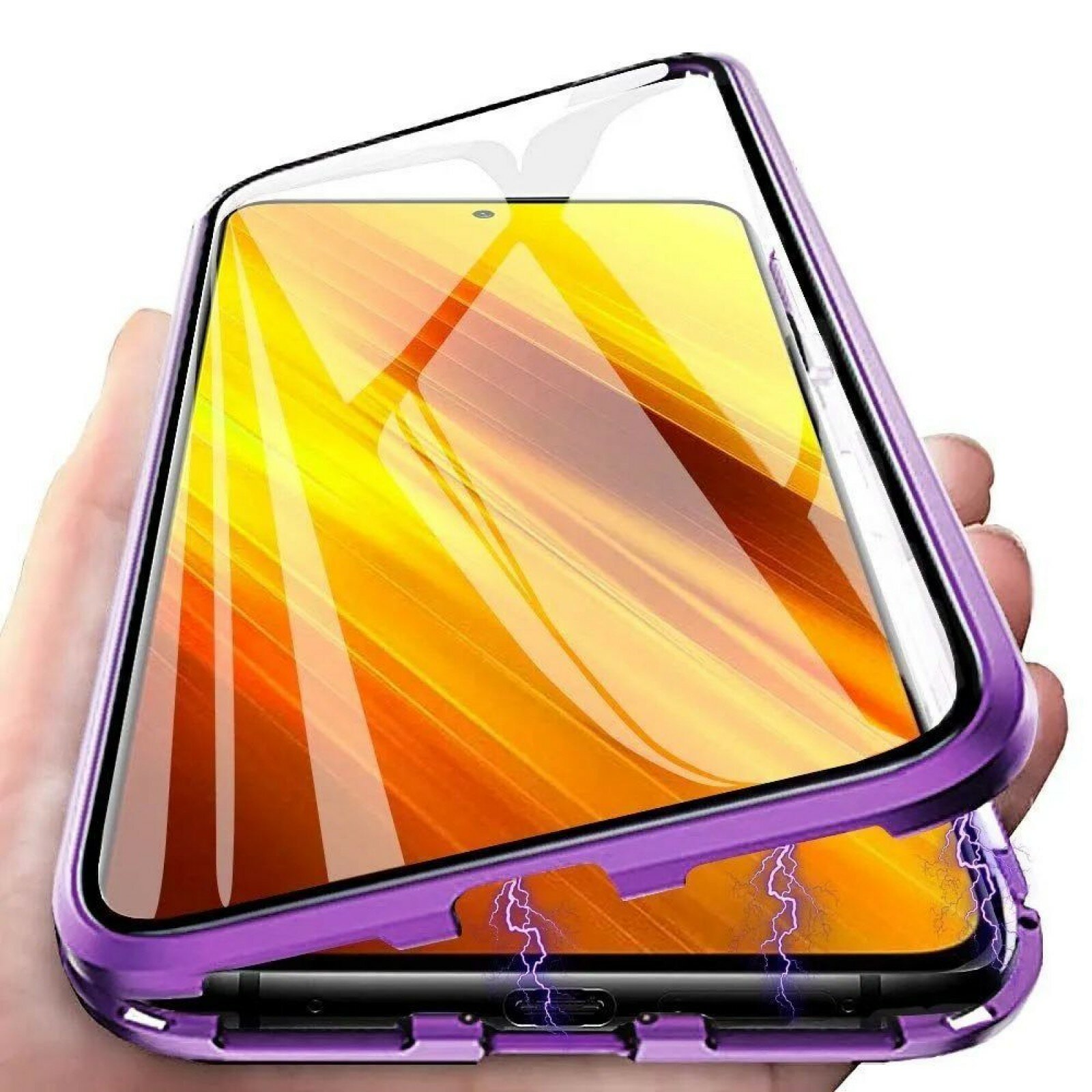 Чехол MyPads для Xiaomi 12 из закаленного стекла с фиолетовой рамкой, защита от ударов и царапин