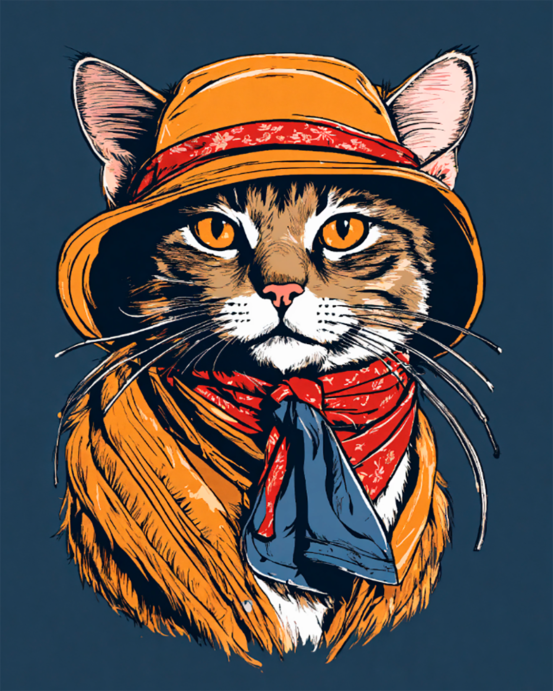 Картина по номерам "Кот в шляпе", хлопковый холст на подрамнике 40х50 см, акрил, 000 Art Hobby Home