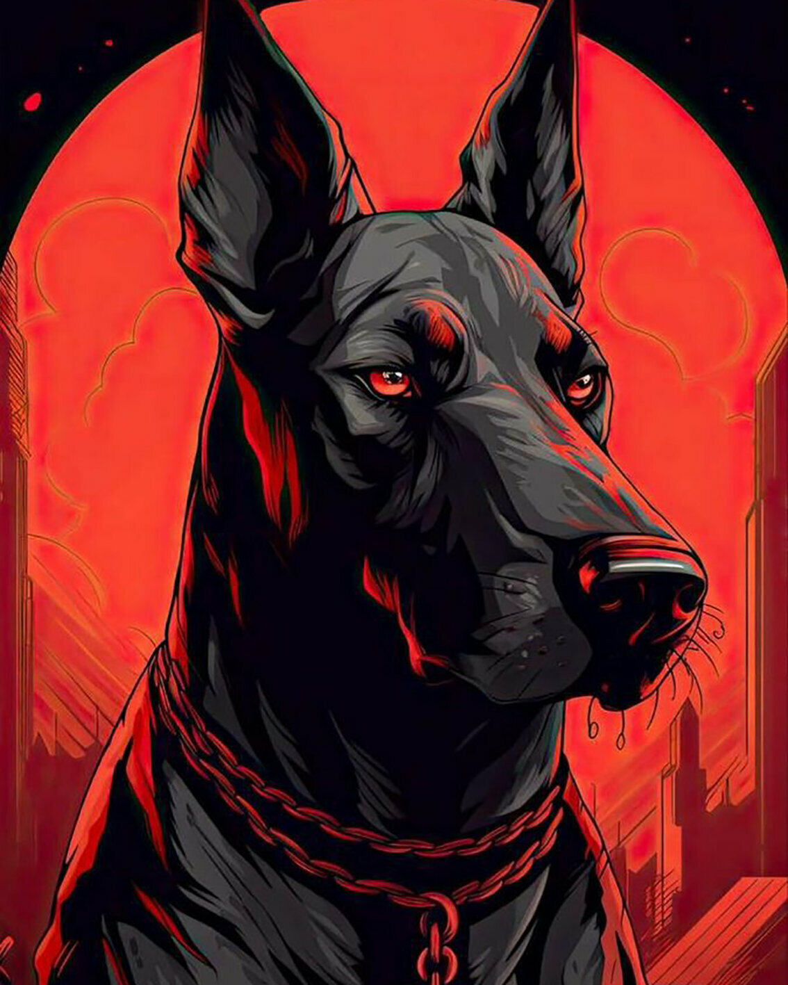 Картина по номерам "Доберман", хлопковый холст на подрамнике 40х50 см, акрил, 000 Art Hobby Home