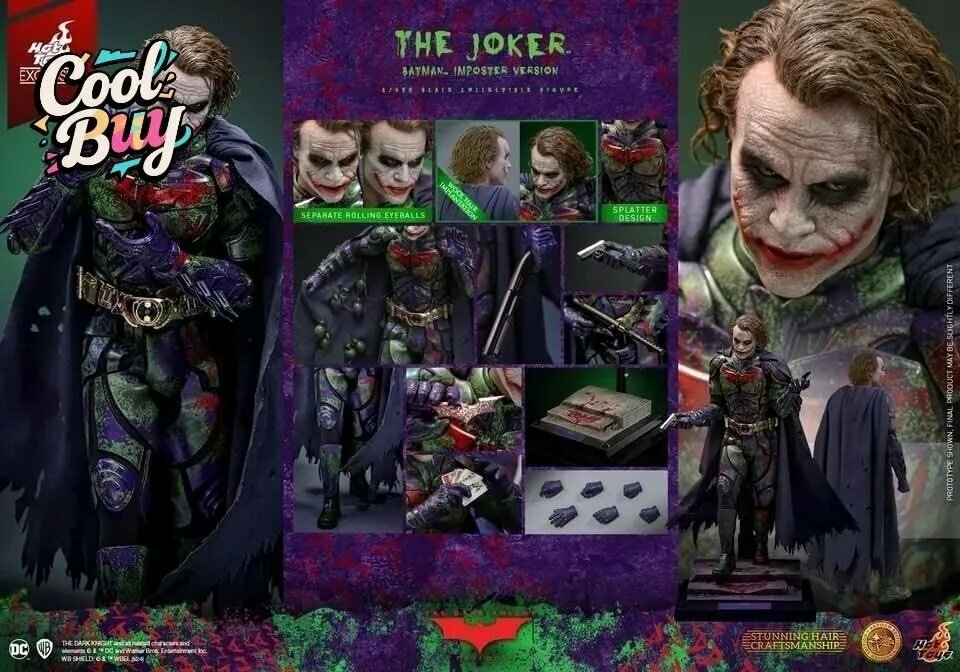 Фигурка HotToys 1/6 MMS752AE The Joker Batman Imposter Version, DC Comics Джокер, Хит Лэджер Фигурка (Пересадка волос) cool