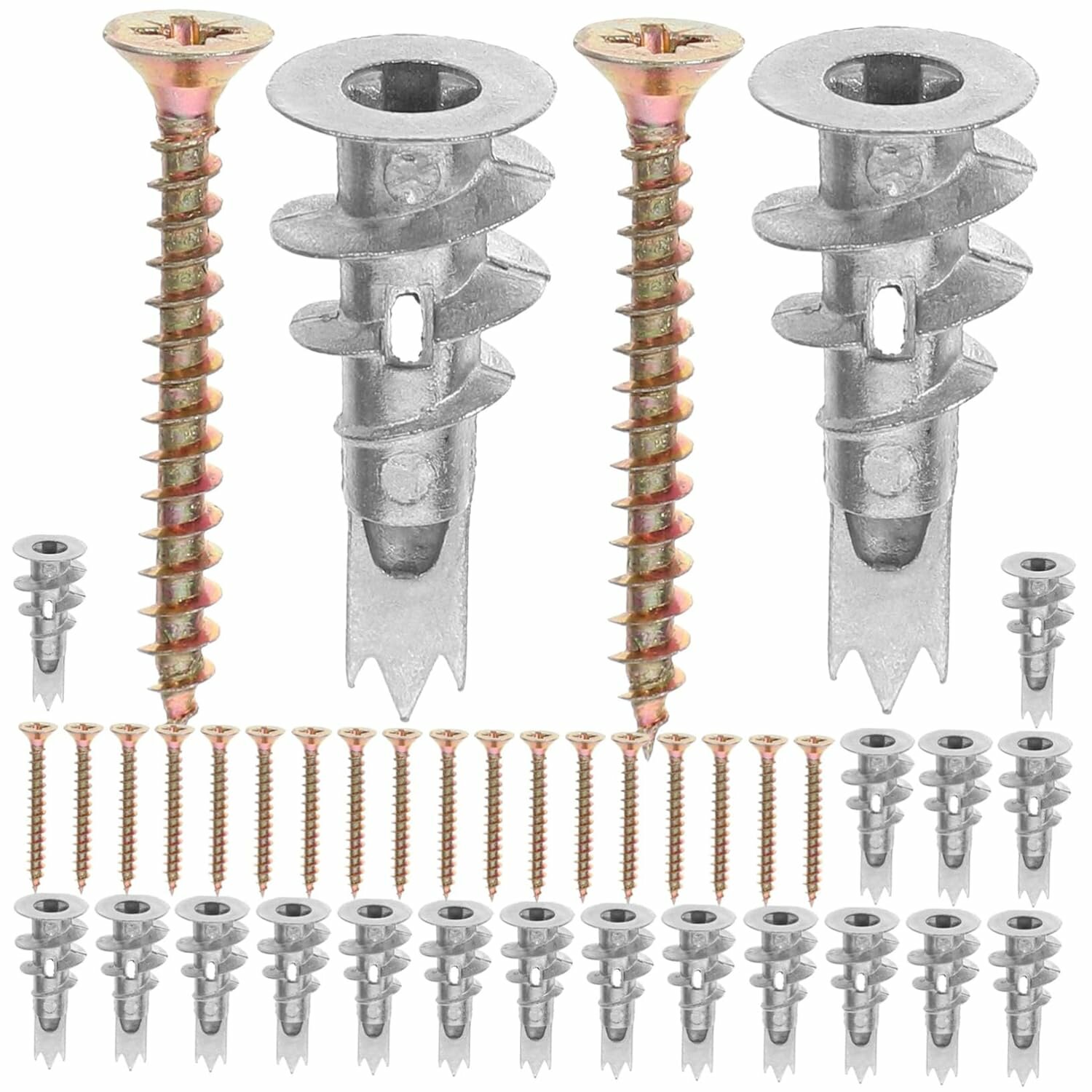 20 комплектов спиральных расширительных заглушек, комплект анкеров для сухой стены, простой монтаж, сверхмощный монтаж д