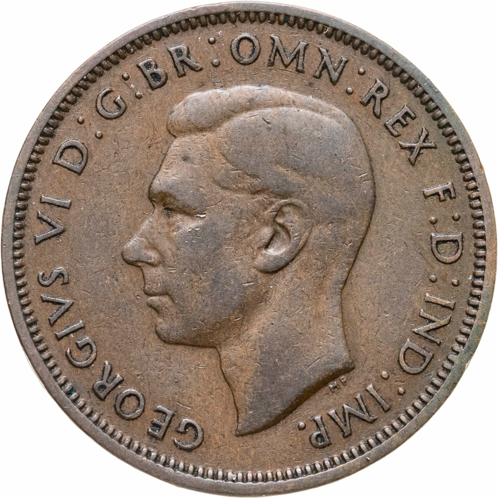 Великобритания 1/2 пенни penny 1946, Бронза, в сохранности VF