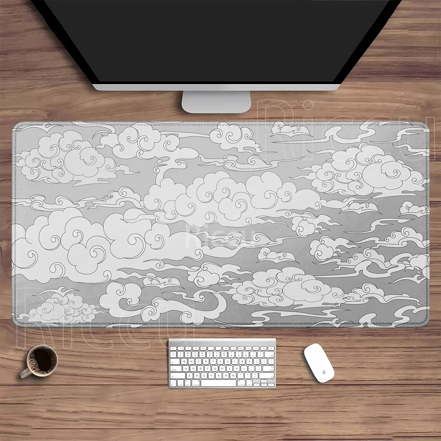 Игровой коврик для мыши Riccu XXL 400x900 мм 400x800x3mm, Cloud 10