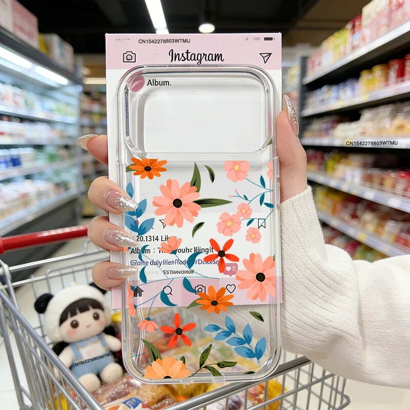 Прозрачный чехол для телефона с красивыми цветами и листьями для iPhone 13, 17 Air, 16, 17 Pro, 15, 14, 12, 11, XR, XS MAX, 7, 8 Plus, мягкий чехол из ТПУ с сакурой