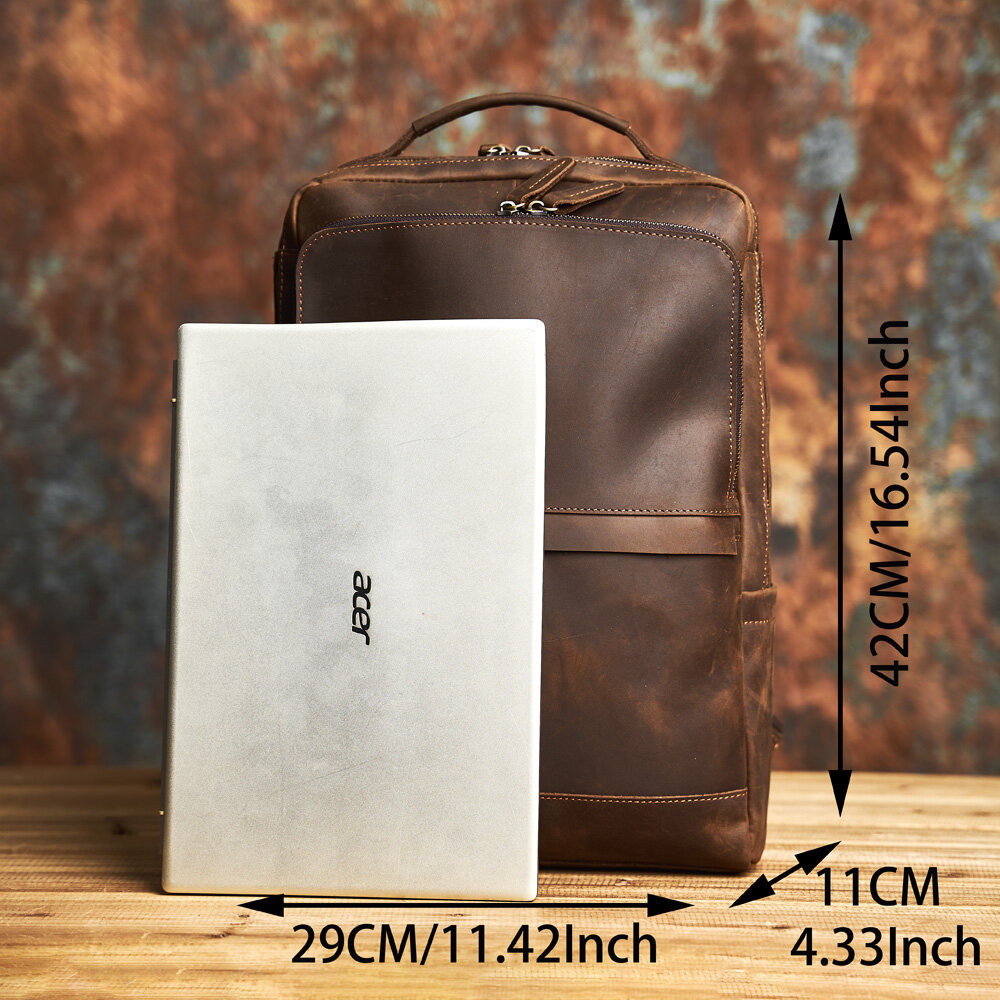 Сумка-рюкзак  Кожаный винтажный рюкзак