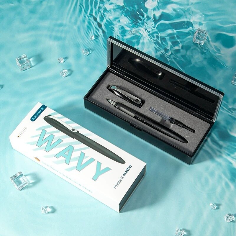 Подарочный набор ручек-фонтанов Schneider Whale Spirit с заменяемыми картриджами, перьевая ручка с тонким пером EF для студентов, мужчин и женщин, с возможностью персонализации.