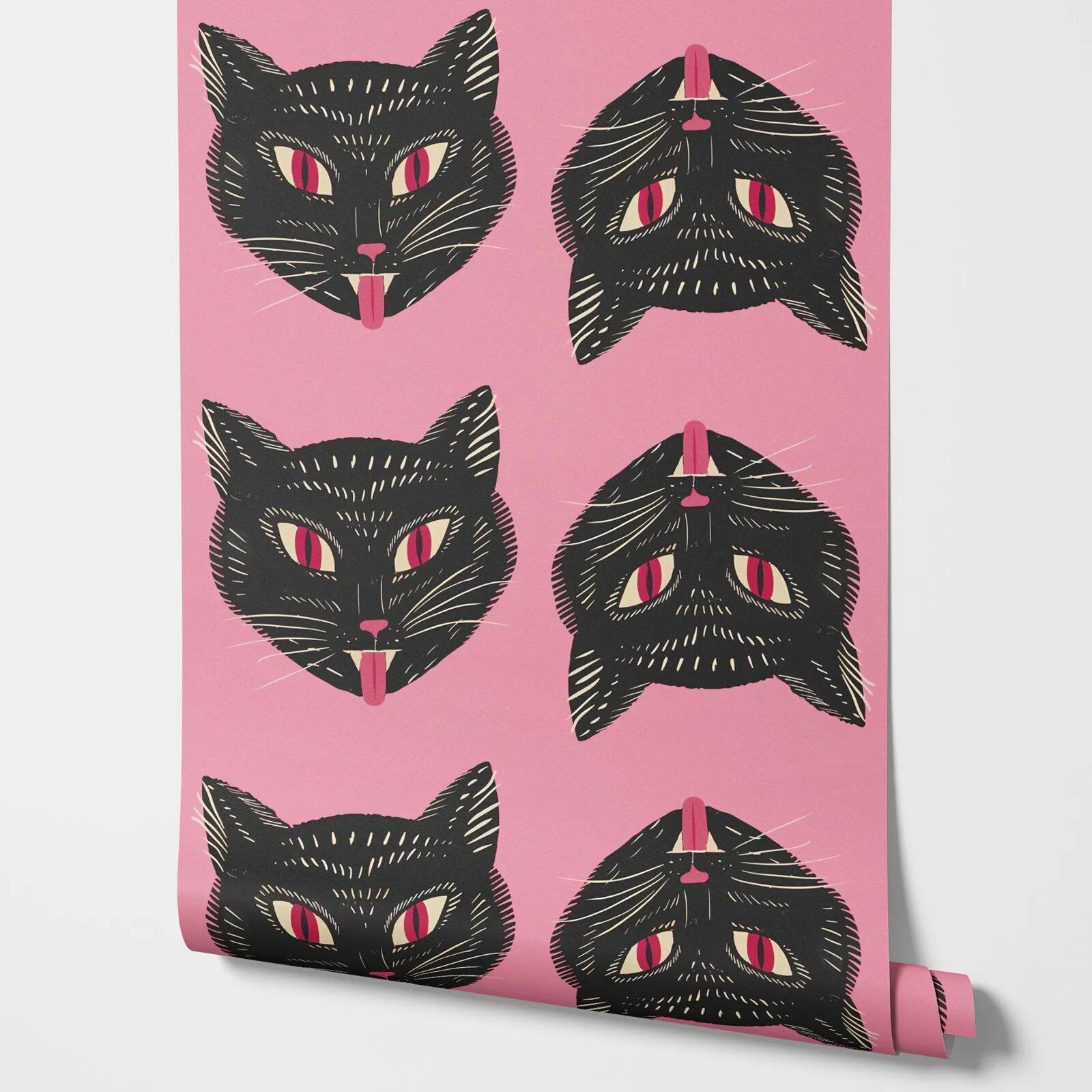 Бумажные обои Pixel&Wall, черный кот Peel and Stick
