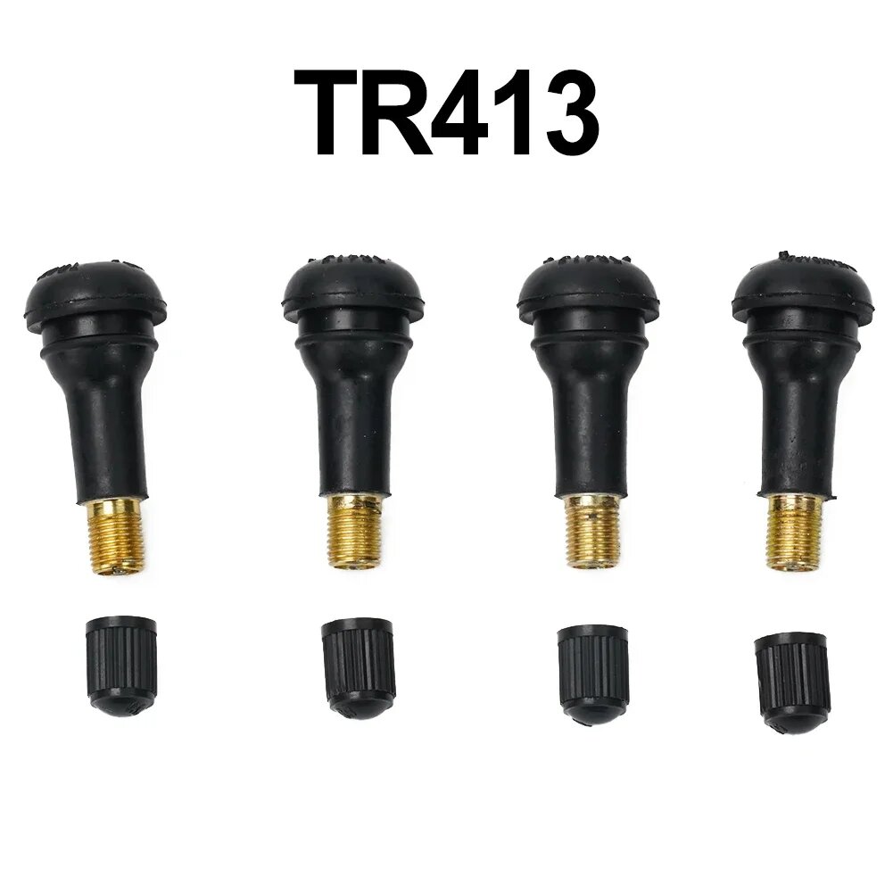4шт TR413 стержни клапанов для бескамерных шин, черные