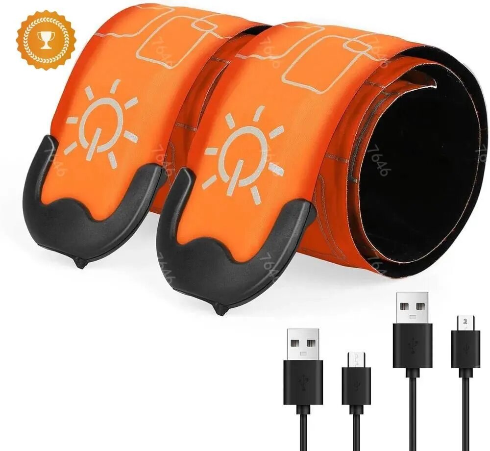 Налобный фонарь для спорта и активного отдыха, светодиодный, с USB-зарядкой, оранжевый