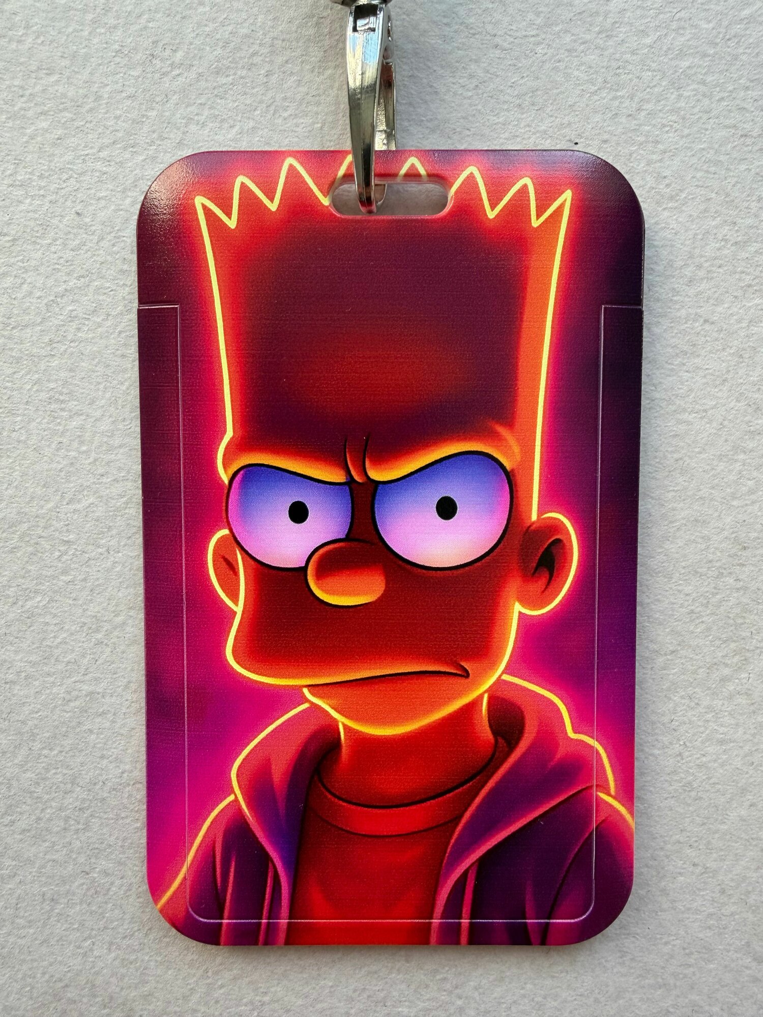 Чехол для пропуска с рулеткой; Бейдж для пропуска с рулеткой Барт Симпсон