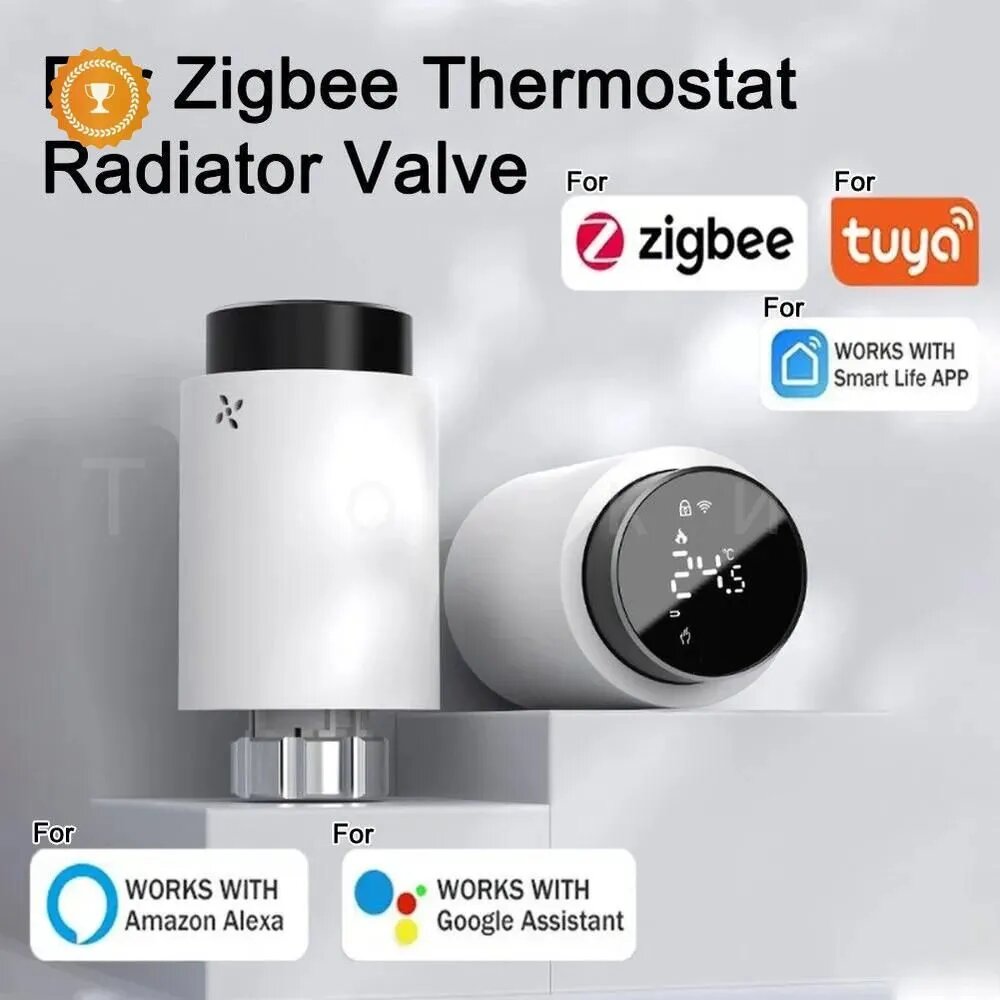 Умный терморегулятор/термостат для радиатора отопления, WiFi, Amazon Alexa, Apple HomeKit, Bluetooth, Белый — фото 1