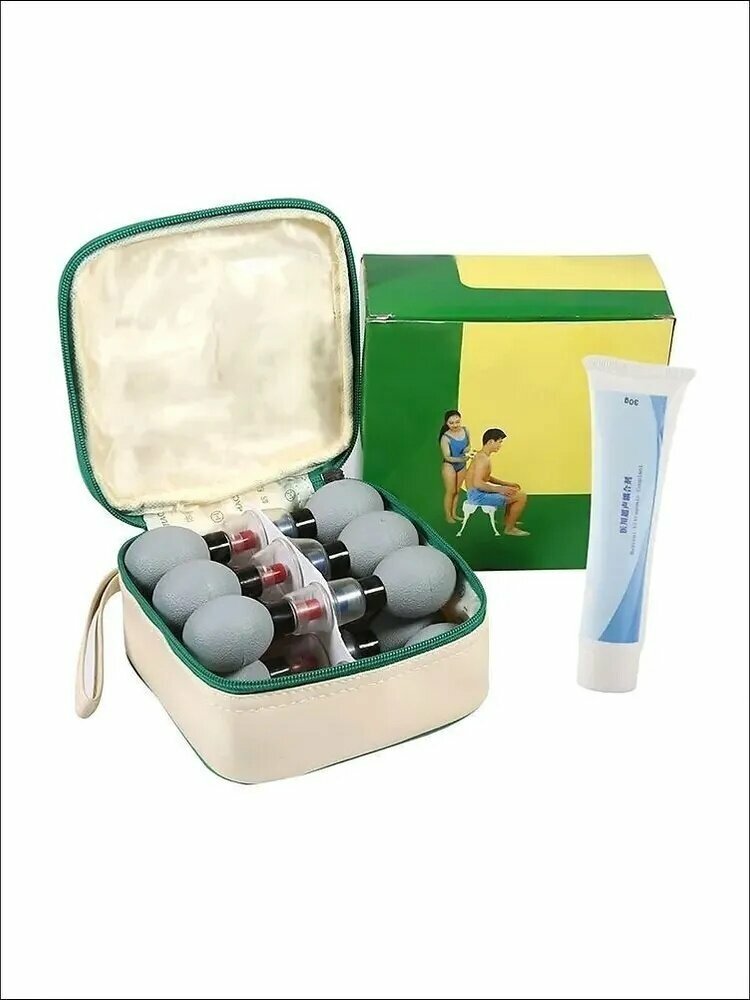 Эксклюзивный набор из 12 массажных банок с присосками для магнитной терапии, предназначенный для домашнего оздоровления, облегчения боли и проведения сеансов точечного воздействия на тело