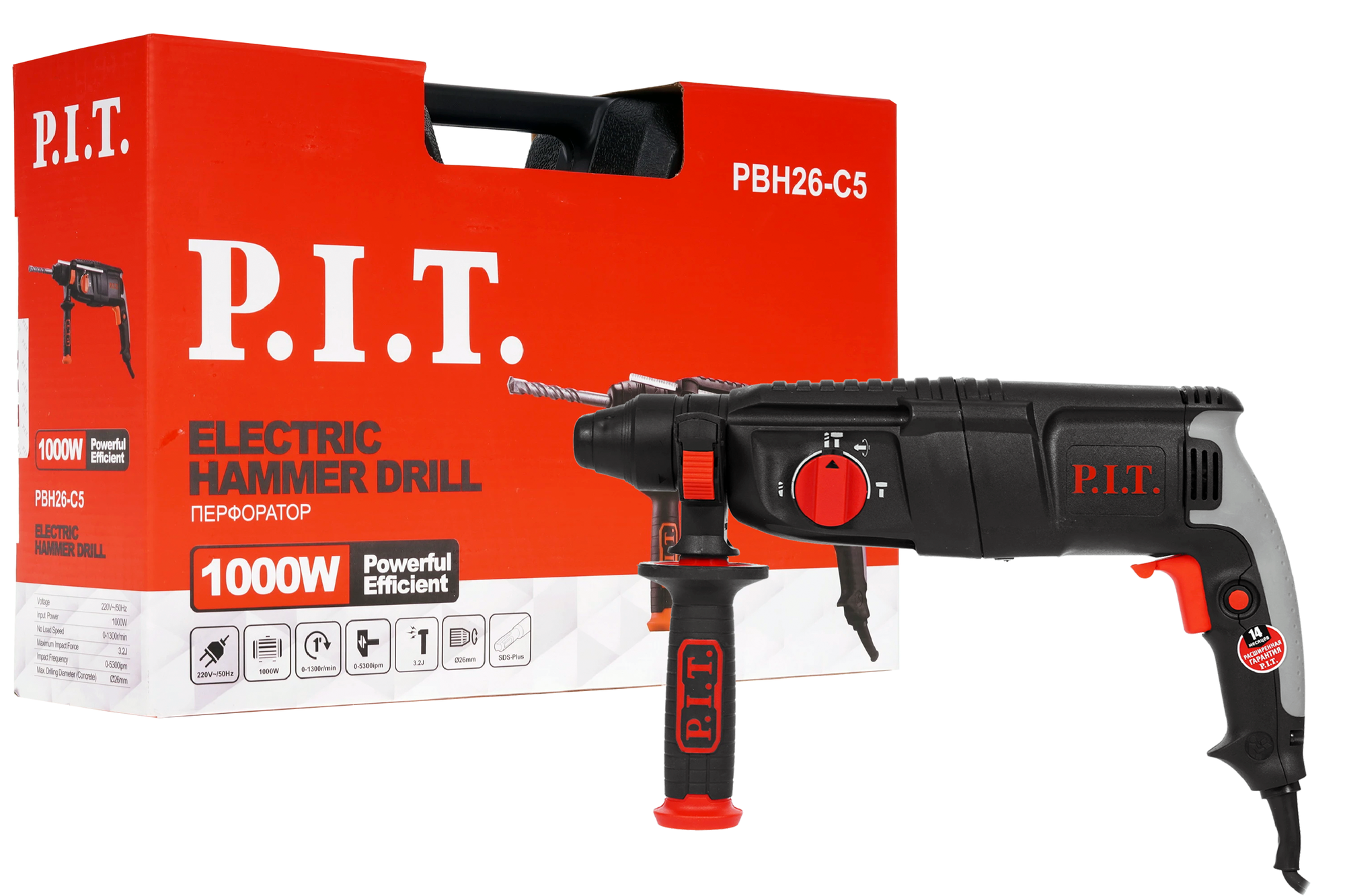 Сетевой перфоратор P.I.T. РВН26-С5 SDS Plus