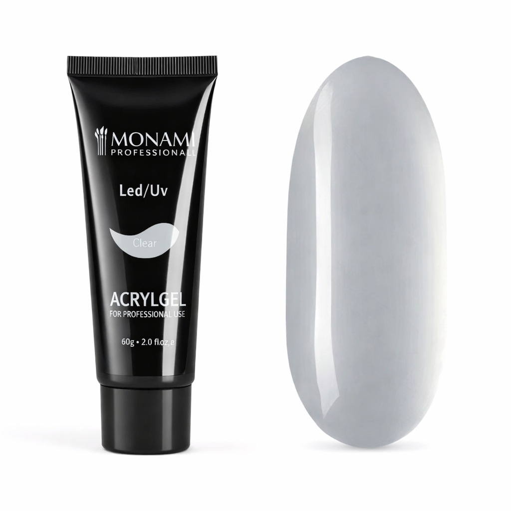 Monami Professional, AcrylGell Clear - акригель для моделирования ногтей с шиммером, 60 гр