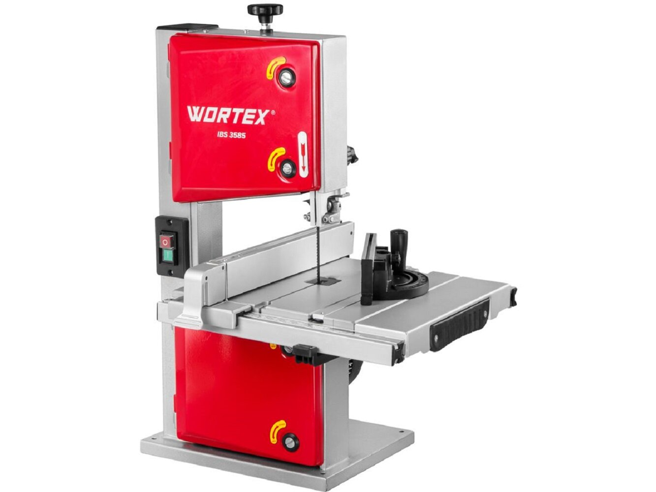 Ленточный станок по дереву WORTEX IBS 3585, 350 Вт, длина полотна 1400 мм, высота распила 80 мм (2335135)