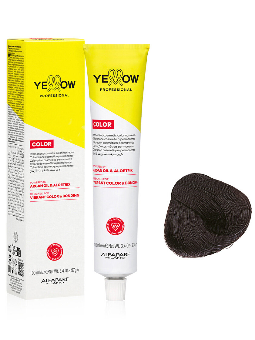 Краска для волос перманентная профессиональная YE COLOR 5.35 (светлый золотисто- махагоновый коричневый), 100 мл 29286