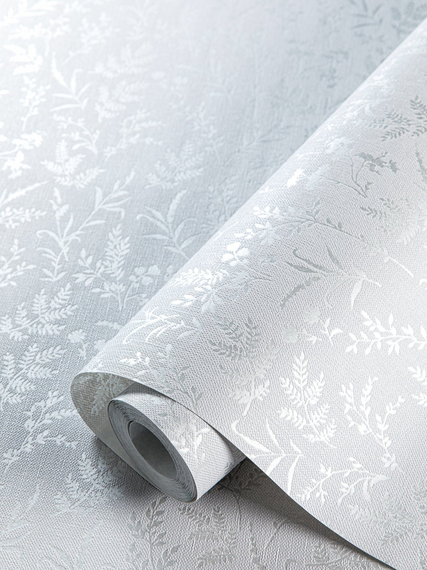 Обои "Грин", флизелиновые, вспененный винил, серебристо-светло-серые, 10 м