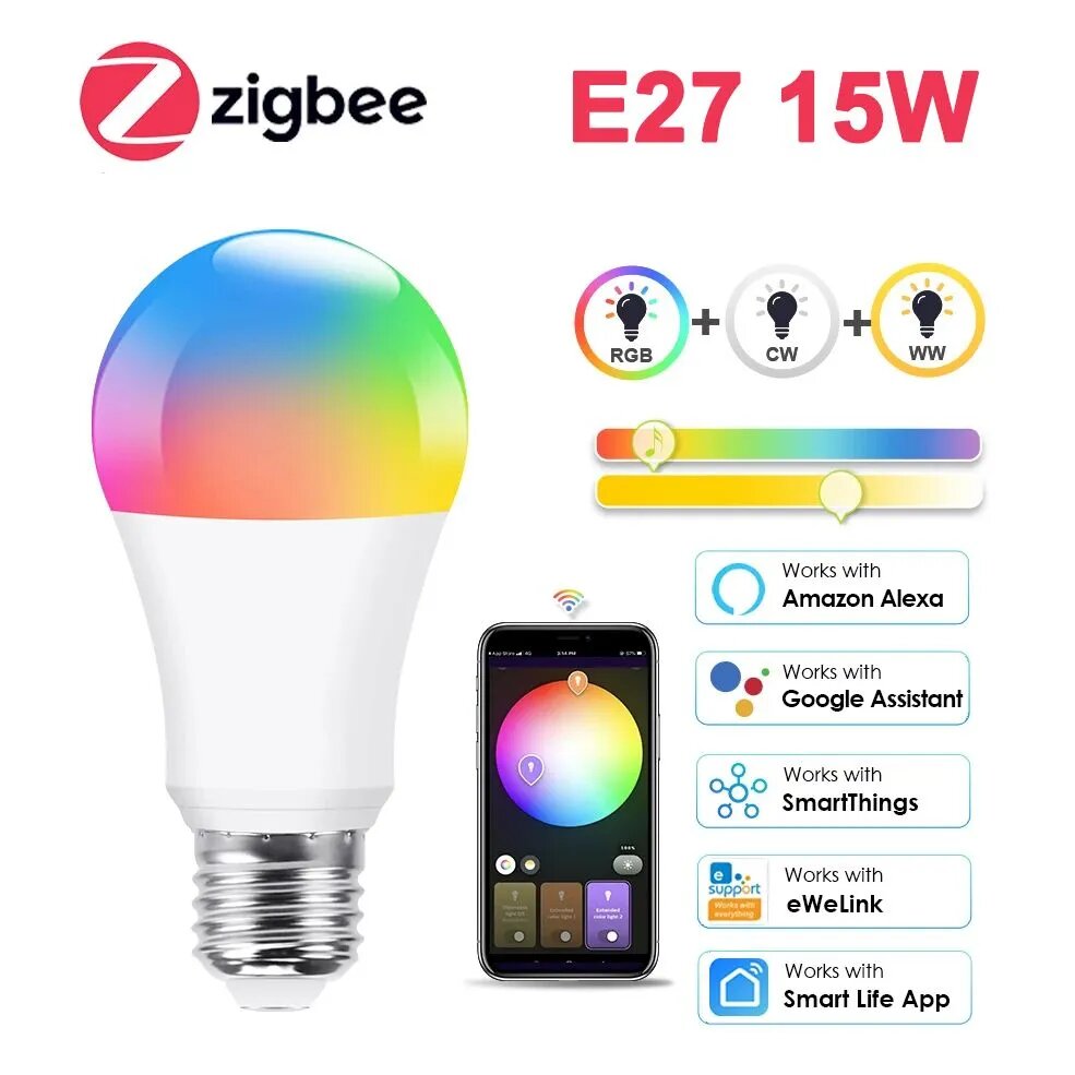 Лампочка, Цоколь: E27, 15 Вт, Светодиодная, 1 шт.