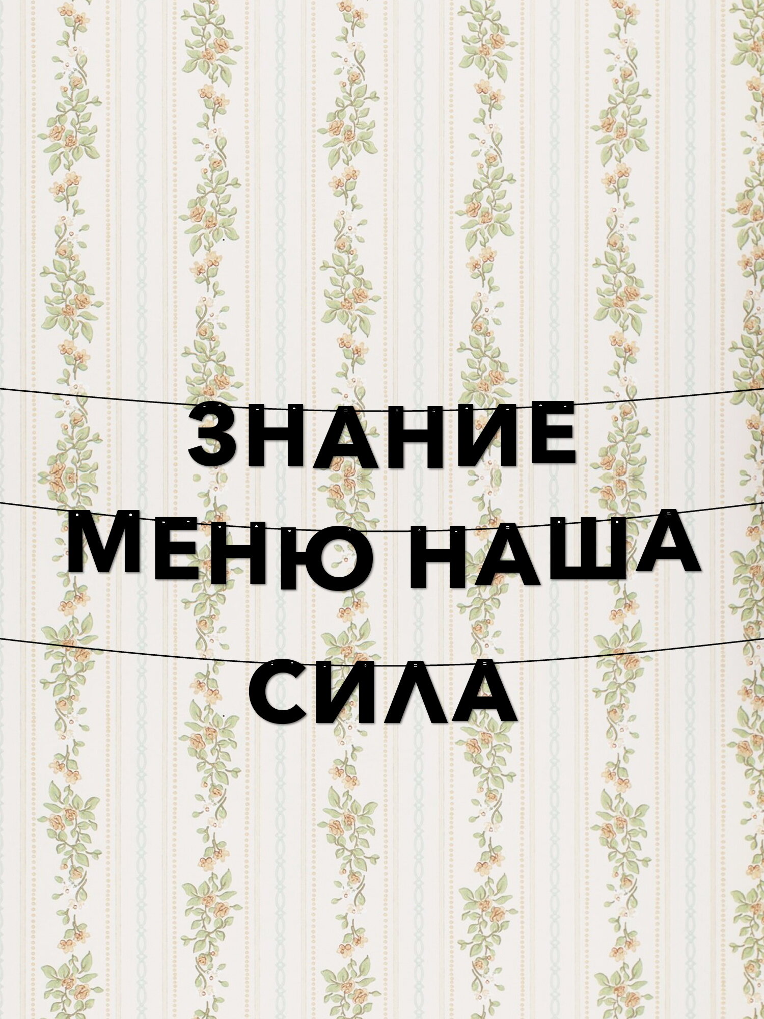Гирлянда из букв для уютного декора - знание меню - наша сила на винной дегустации в вашем доме.