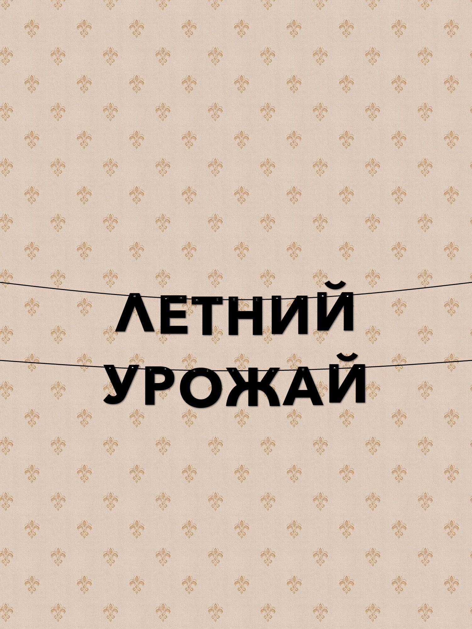 Многоразовая гирлянда с надписью 'Летний урожай' - Яркий декор для праздников и фотосессий, высота букв 10 см, толщина букв 1 мм